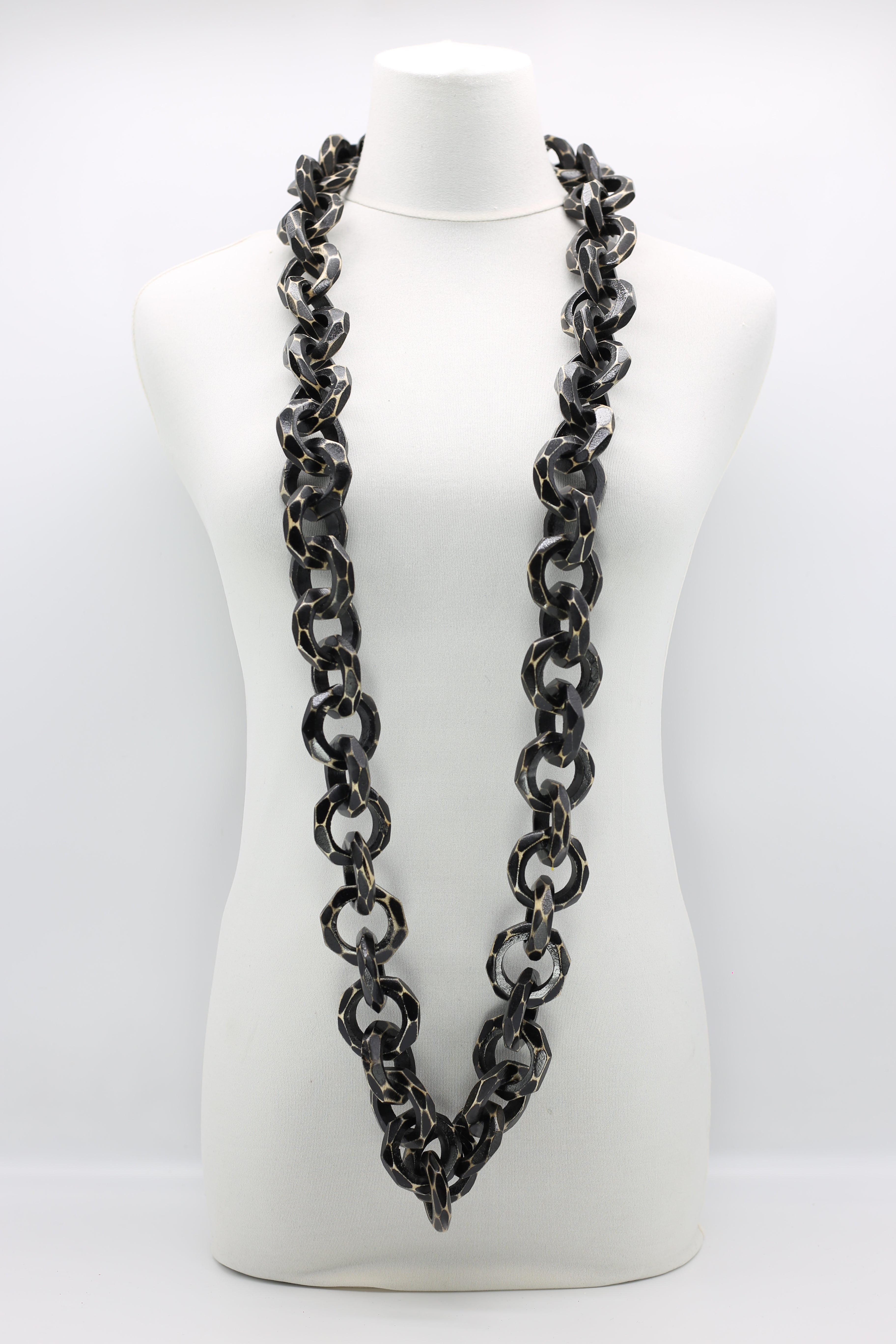 130cm Long Faceted Recycled Wooden Loop Chain – Jianhui London