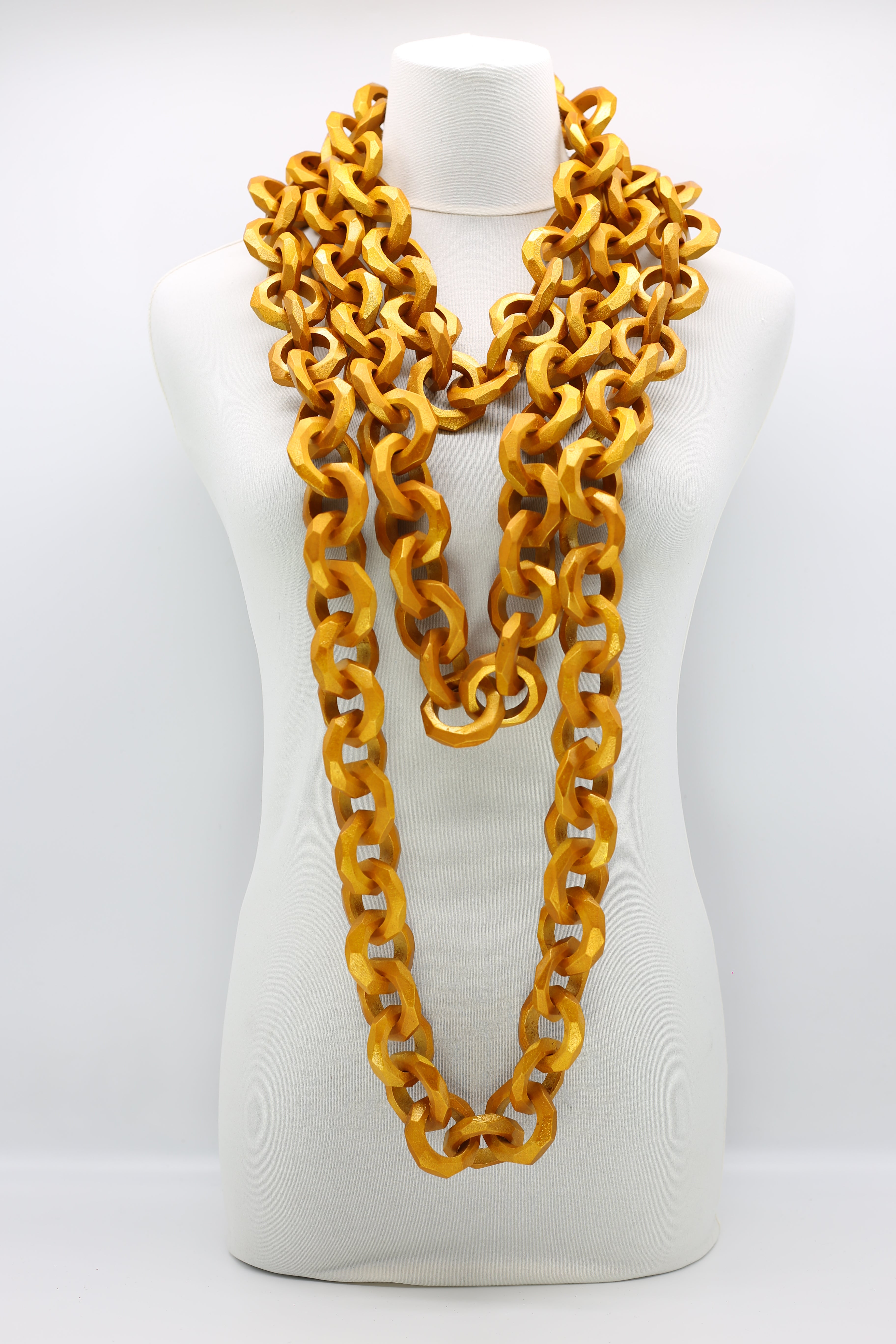 Faceted Recycled Wooden Loop Chain -Set – Jianhui London