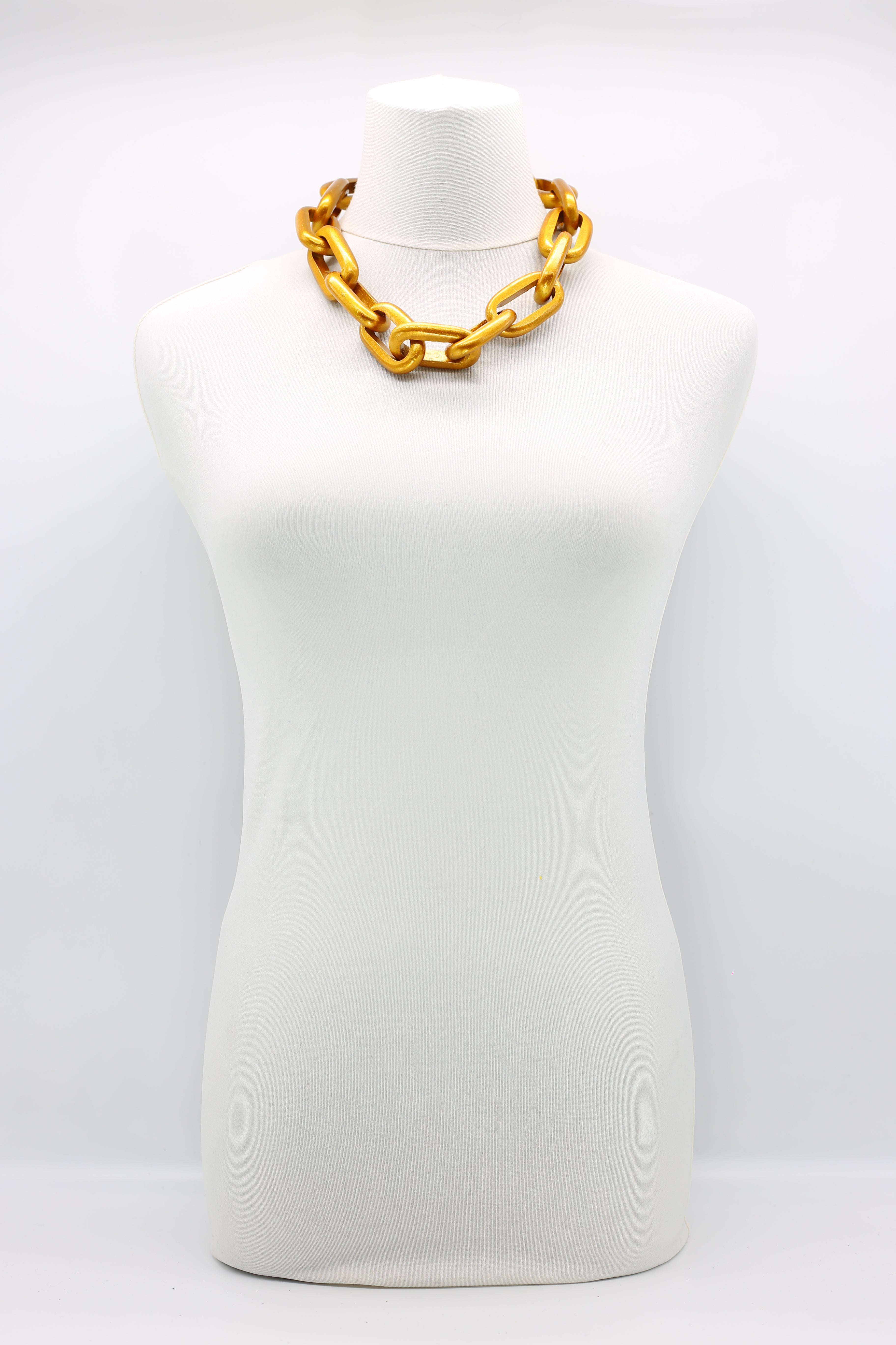 50cm Long Rectangular Recycled Wooden Chain Necklace – Jianhui London