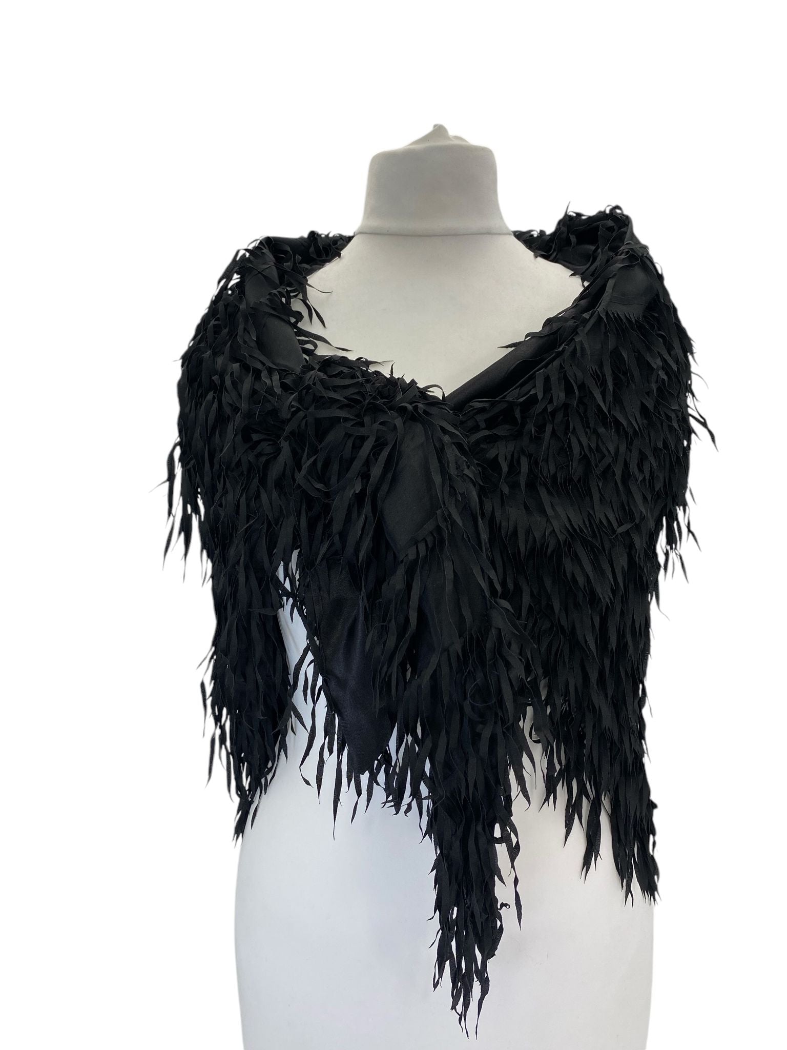 Triangular Fringe Shawl Made from recycled polyester - Short – Jianhui ...