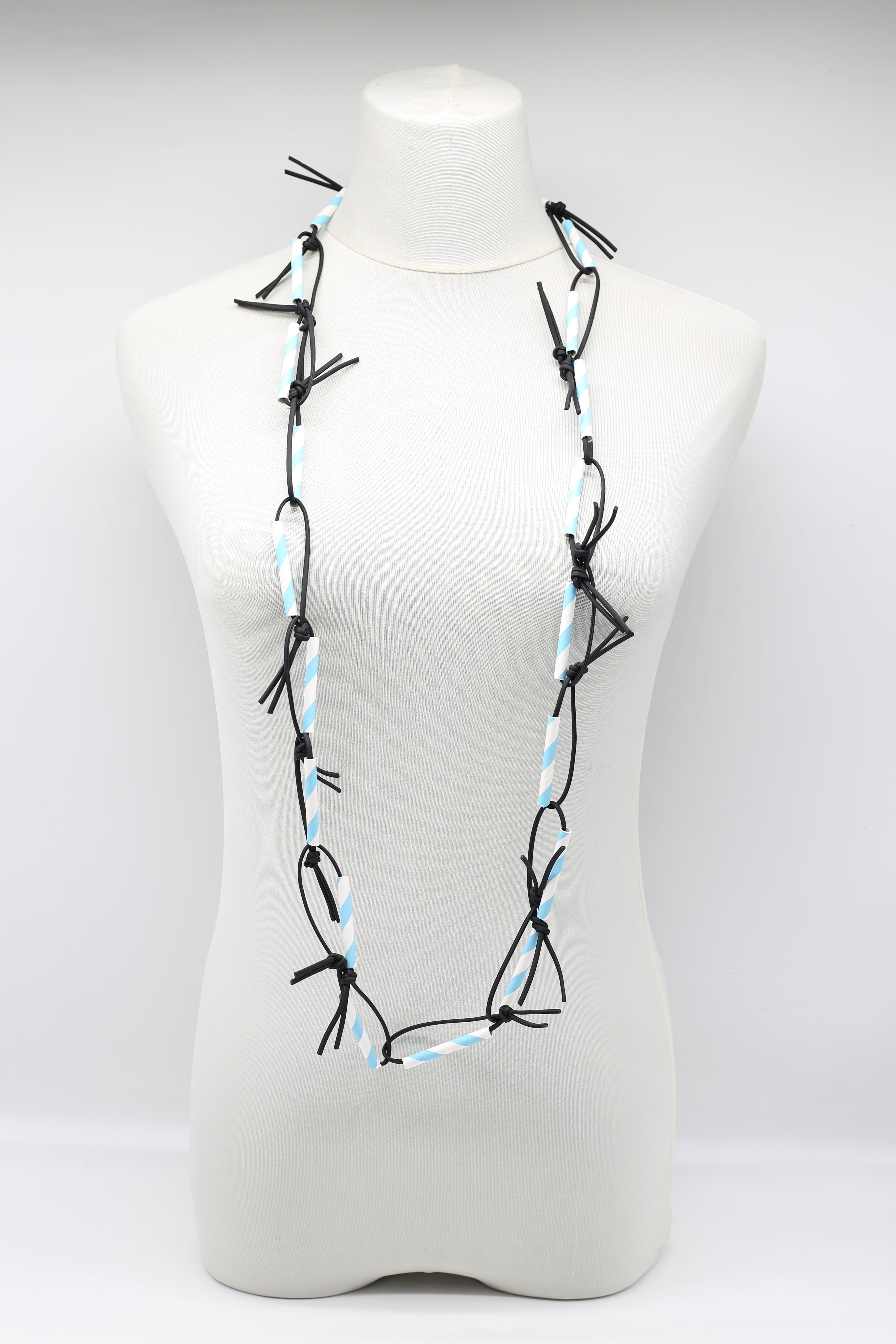 Seaside Stripe Paper Straw Chain Necklaces – Jianhui London