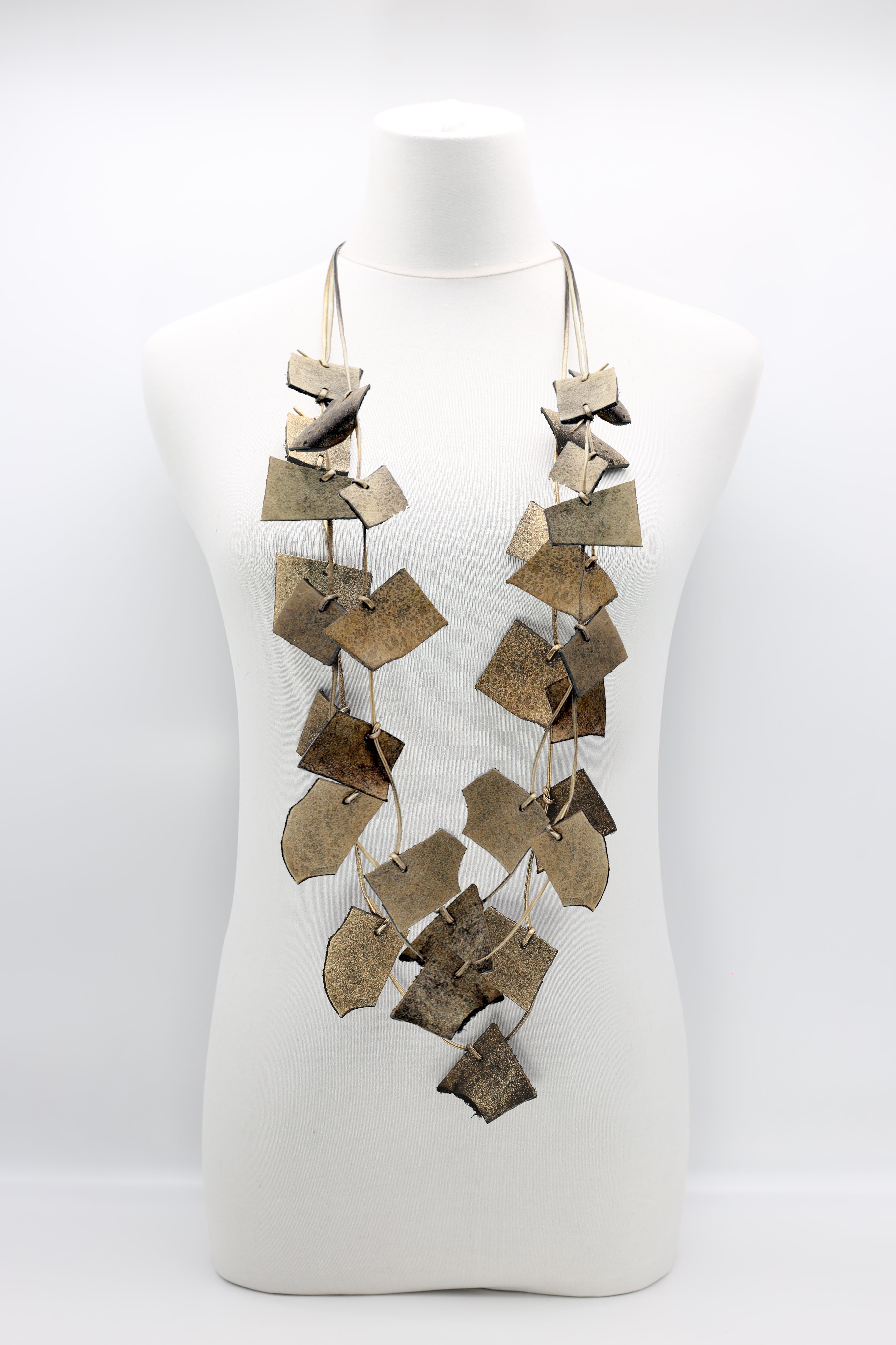 Recycled Leather Irregular Shapes Necklace – Jianhui London