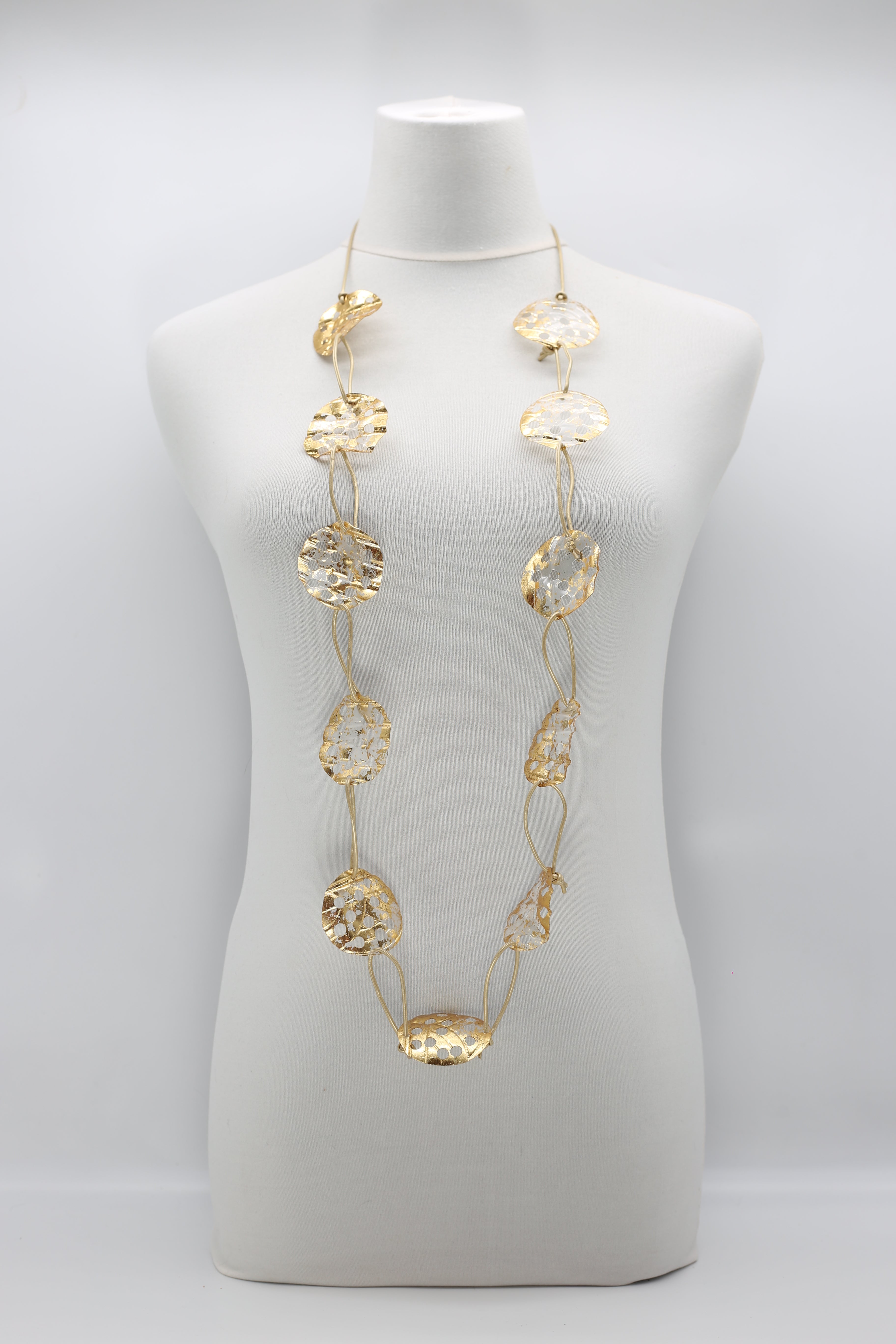 Aqua Lotus Root Necklace - Hand-gilded -Large – Jianhui London